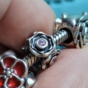 Pandora | Jewelry | Pandora Silver Gold Clasp Bracelet Theme Rose ...